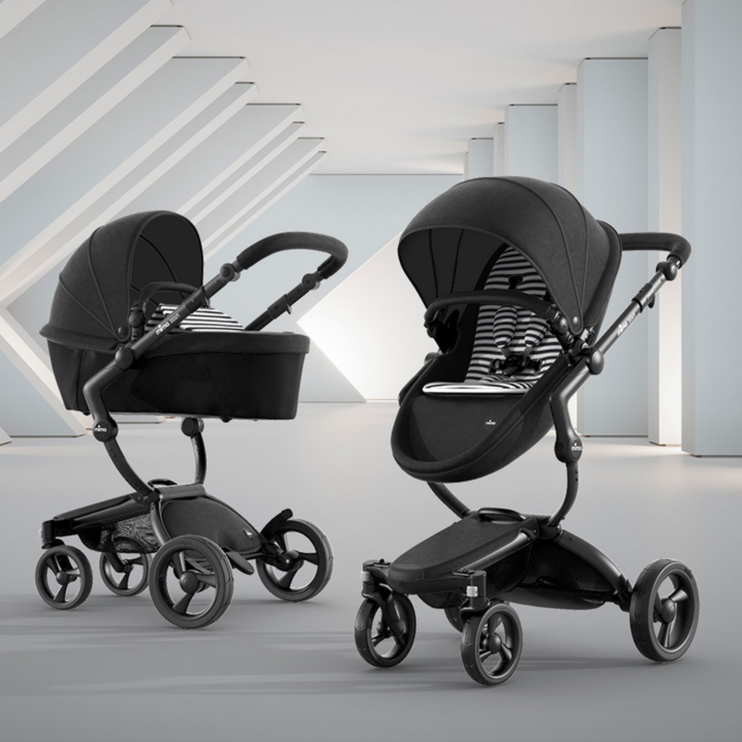 Mima Xari İkili Sistem Portbebeli Bebek Arabası White-Black Fiyatı | İlke Bebe