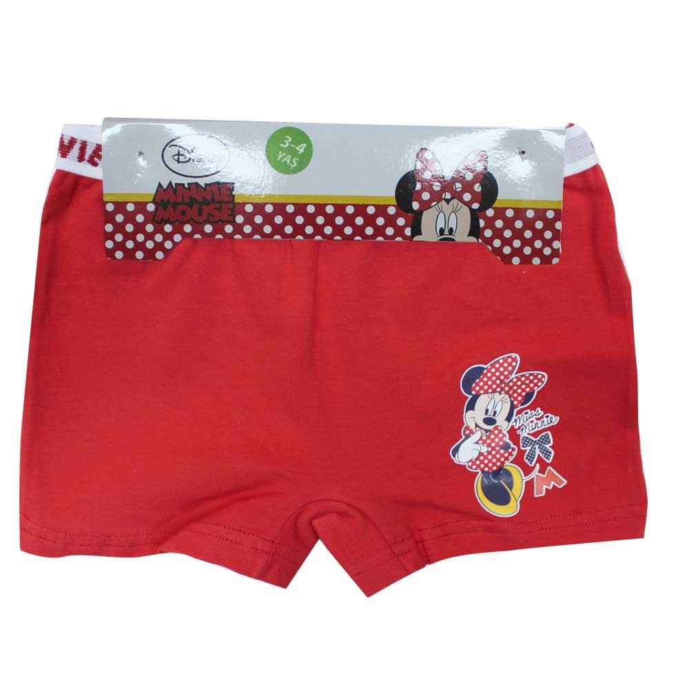 Minnie Mouse 0216 2li Kız Boxer Beyaz-Kırmızı | İlke Bebe