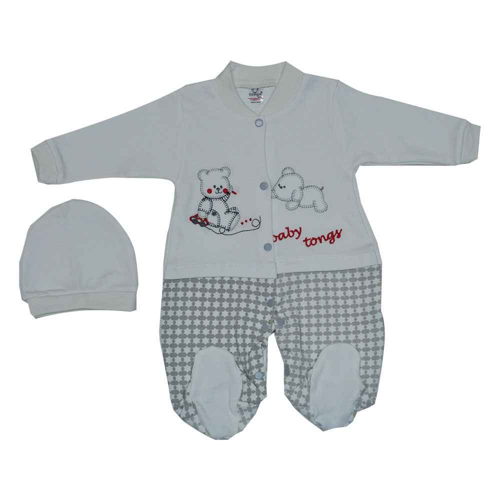 Baby Tongs 132114 Köpekli Bebek Tulumu Krem-Kahverengi | İlke Bebe