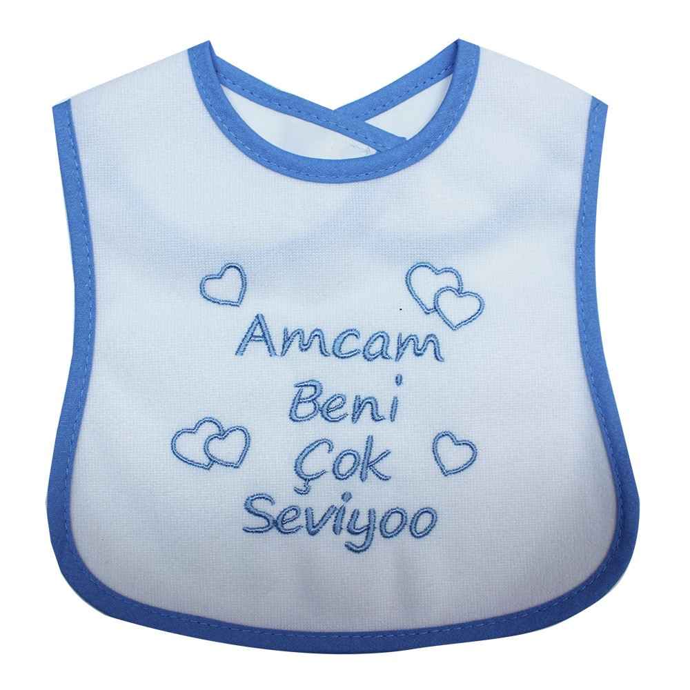 Sebi Bebe 53420 Amcam Beni Çok Seviyo Mama Önlüğü Mavi | İlke Bebe